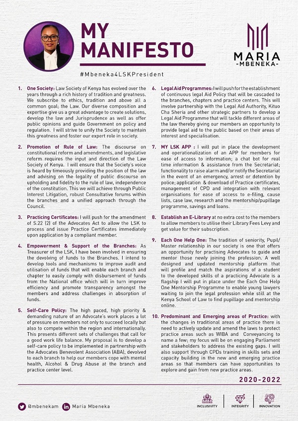 A Sit Down With Maria Mbeneka On Her Vision For LSK Once Elected