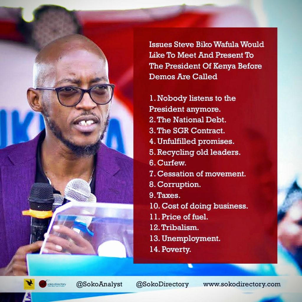 Issues Steve Biko Wafula Would Like To Meet And Present To The ...